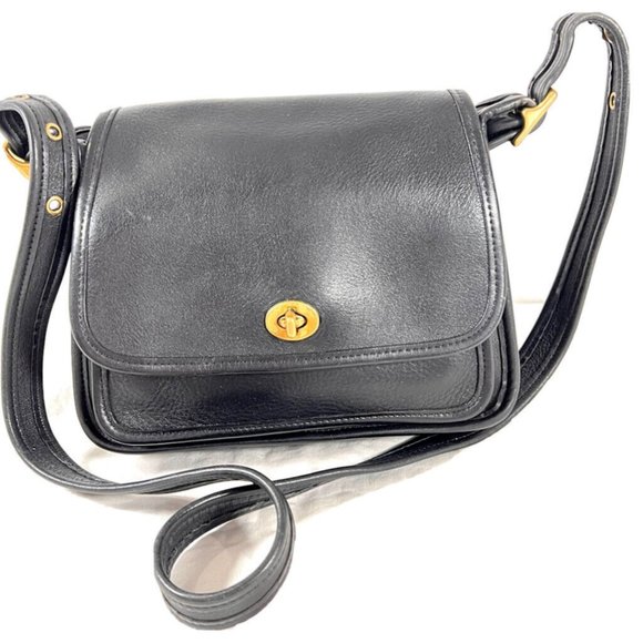 Coach | Bags | Coach 999 Vintage Rambler Flap Black Leather Crossbody Shoulder Bag P7b497 | Poshmark